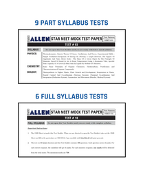 ALLEN STAR Mock Test Papers With Solutions | Target NEET-UG 2026 ...