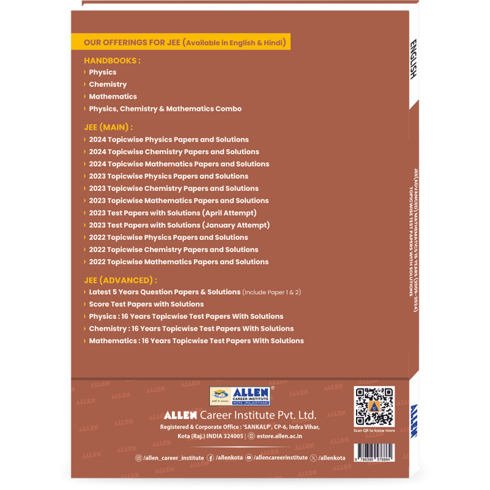 JEE Advanced Math: 16 Years Solved Papers with Solutions - ALLEN E ...