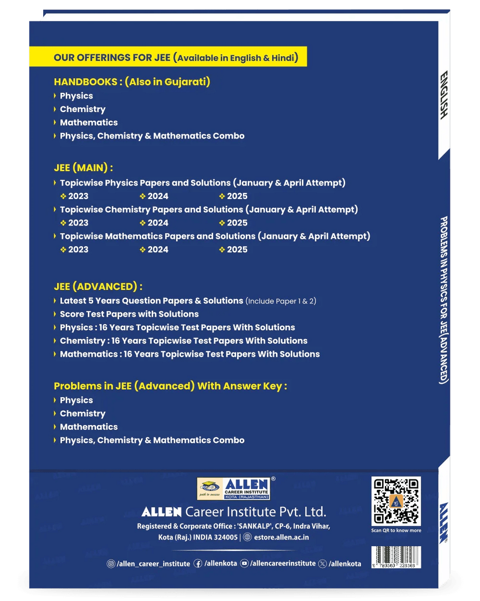 JEE Advanced Problems in Physics with Answer Key – ALLEN E-Store
